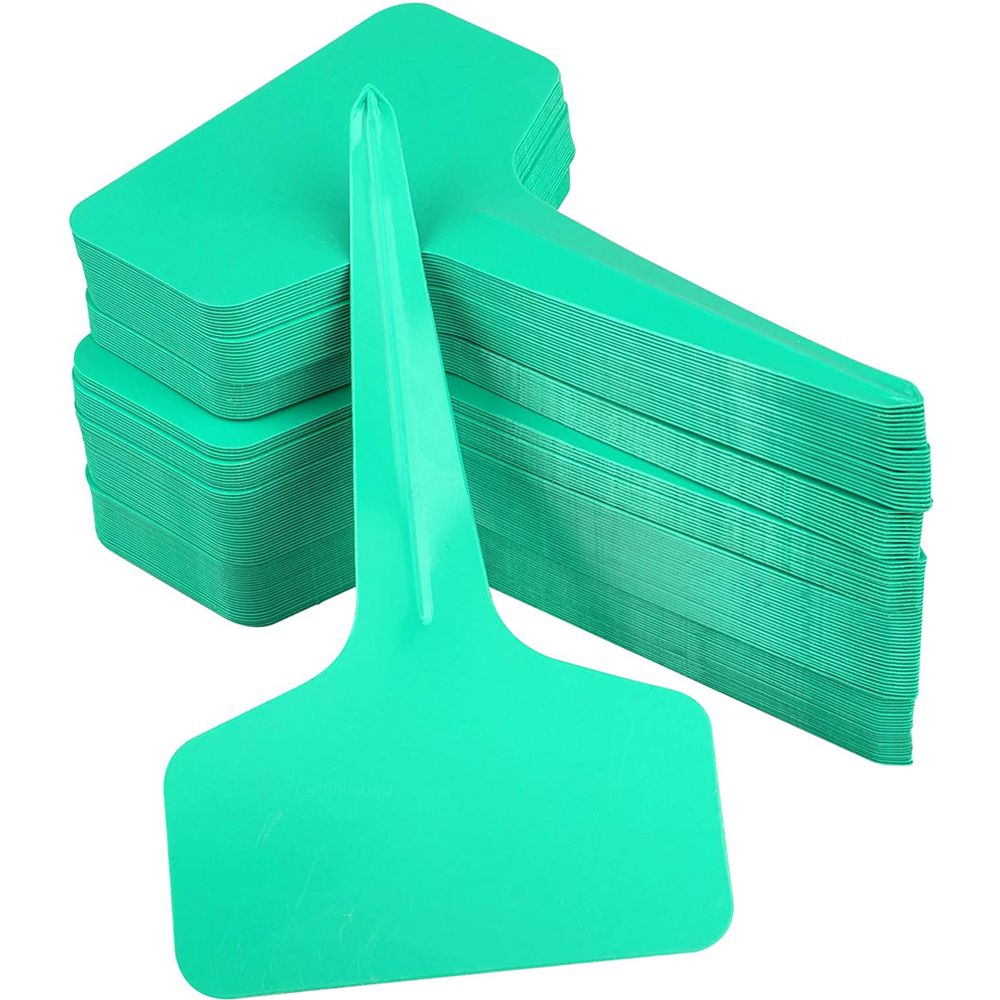 Green Plastic T-Shaped Plant Labels | Garden Row Marker Label Stake ...